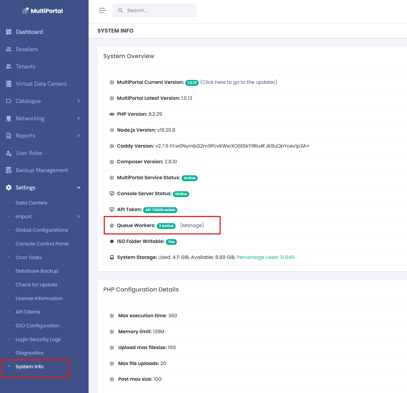 Recent Tasks | MultiPortal